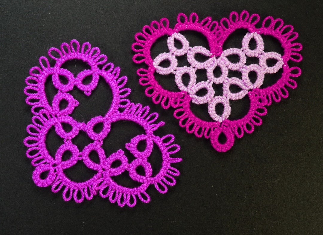 Printable PDF Tatting Pattern of Valentines Heart Lace Decor Digital ...