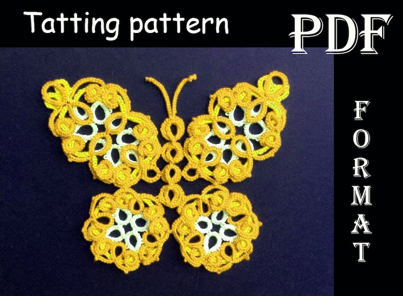 Tatting PDF Pattern Butterfly 20 Pages Digital File Original Shuttle ...