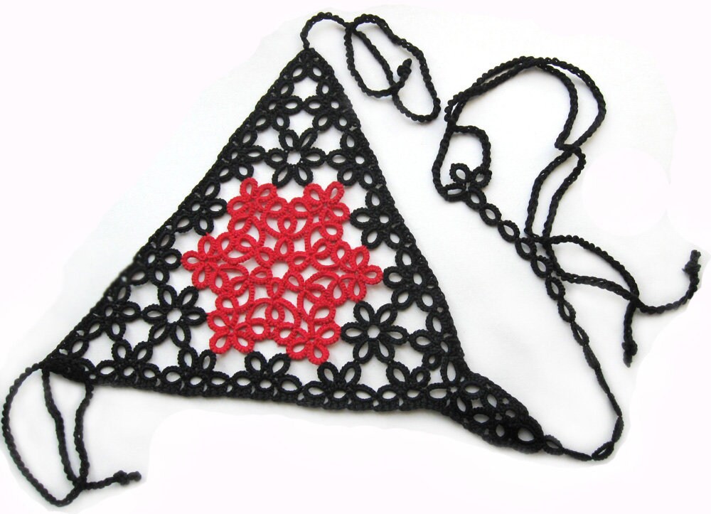 PDF Pattern T-strings Black Lace Tatted Bikini DIY Tatting Pattern ...