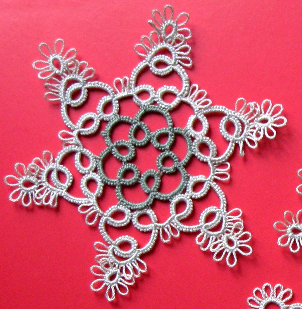 Snowflake Tatting PDF Pattern Christmas Decoration Tatted Snowflakes ...