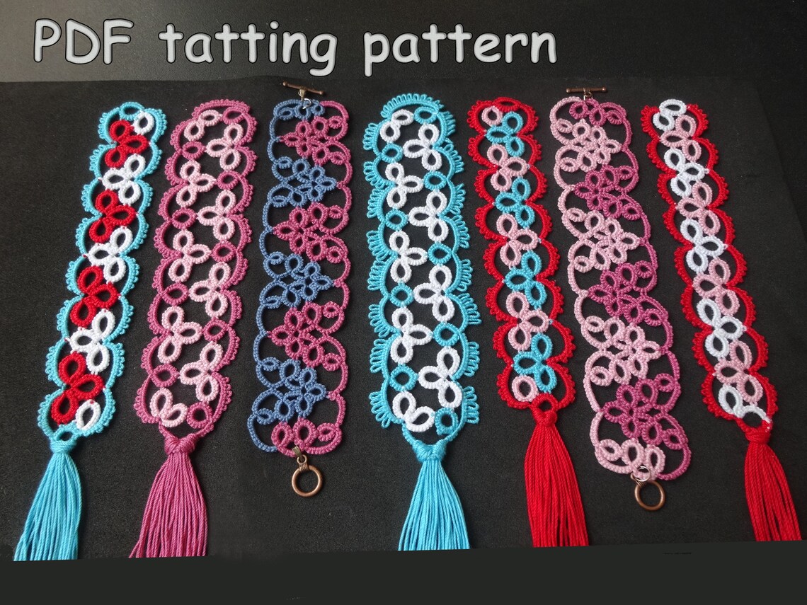 Tatting Pattern Three Tatted Bookmarks Instant Digital Etsy