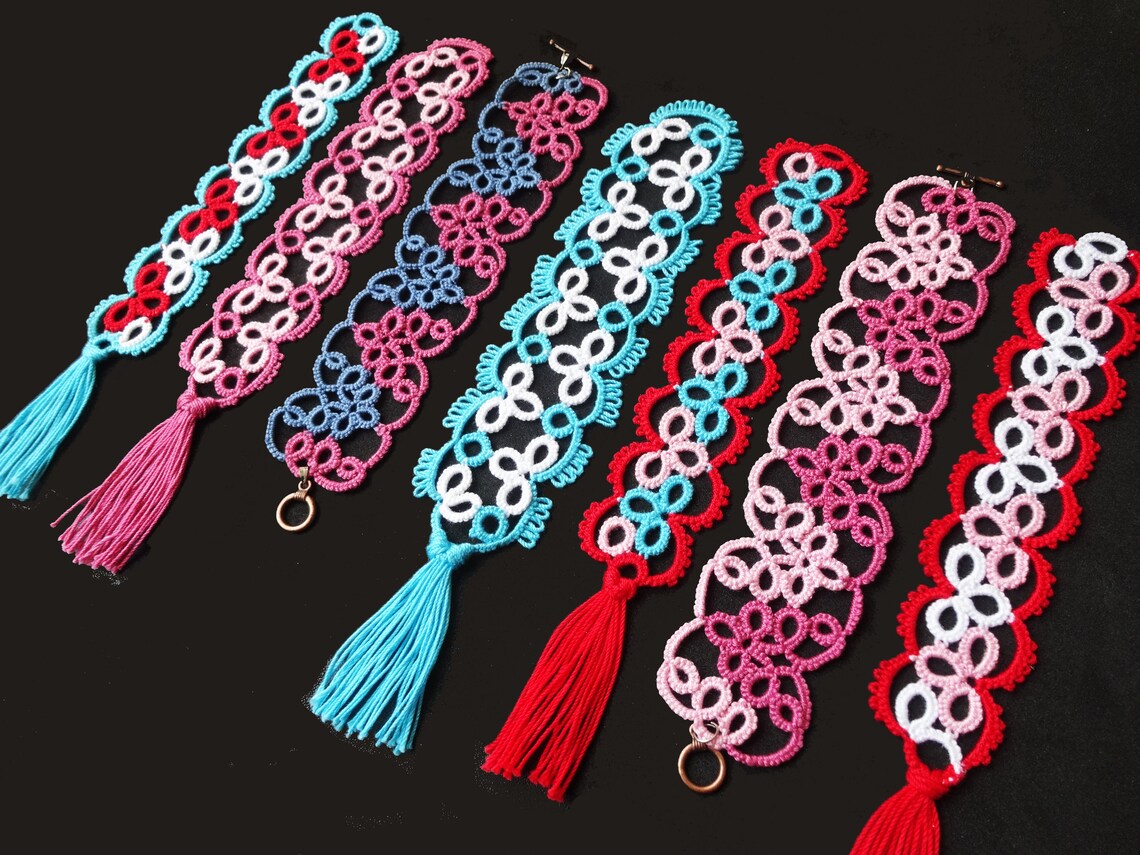 Tatting Pattern Three Tatted Bookmarks Instant Digital Etsy