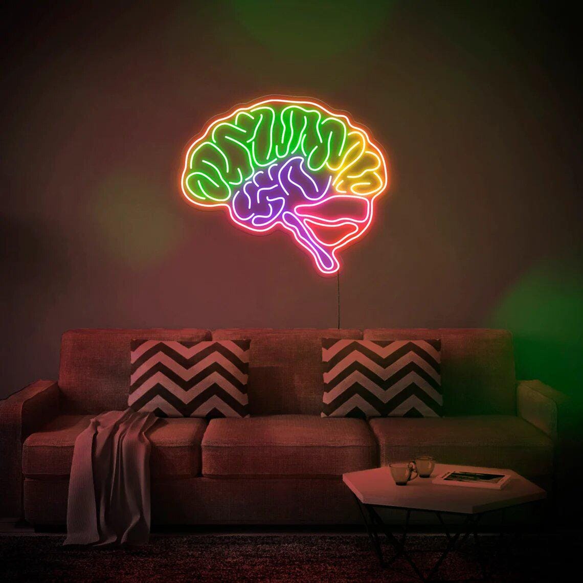 Custom Brain Neon Signs, Brain LED Neon Light, Bedroom Wall Room ...