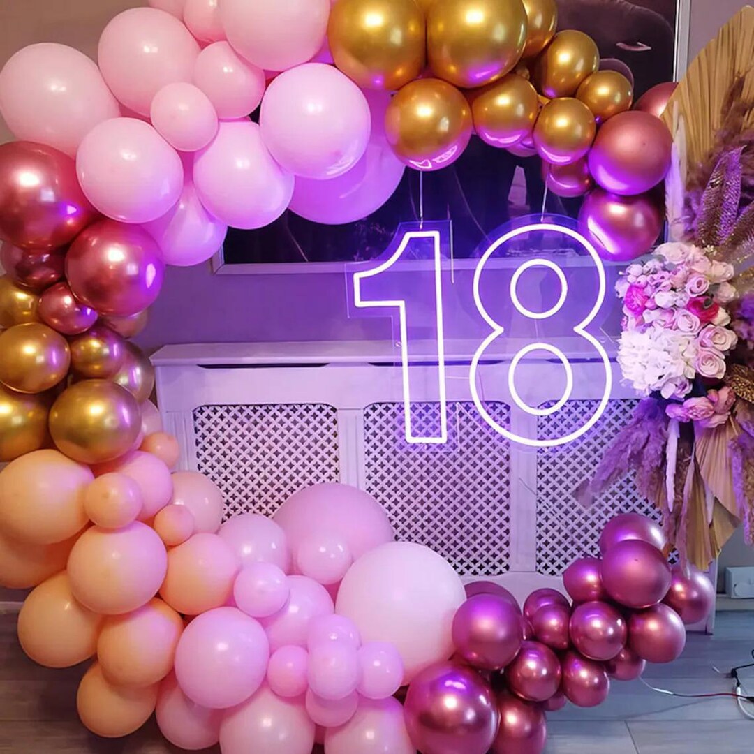 18 Eighteen Birthday Neon Sign | Custom Party Decor | Birthday LED Neon ...