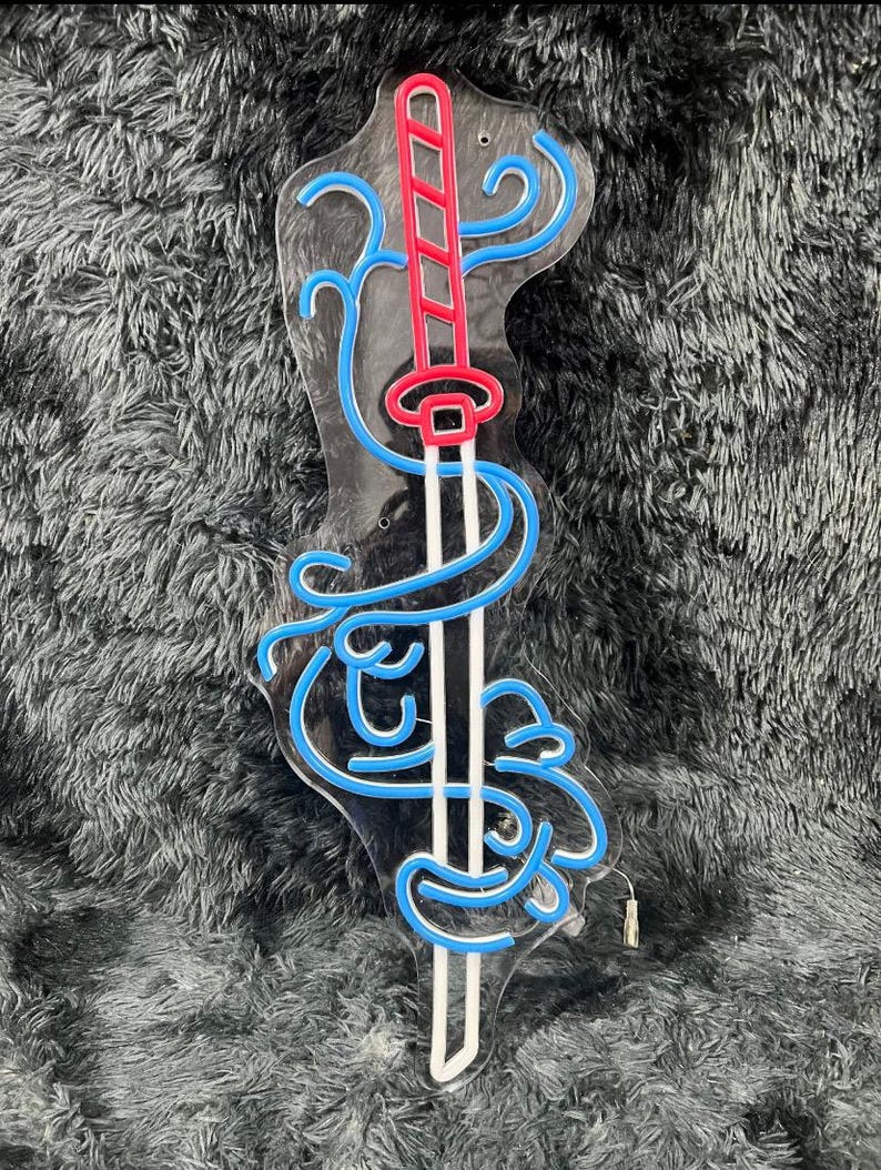 Sword Neon Sign, Japanese Neon Sign, Sword LED Light Sign, Kid Room LED ...