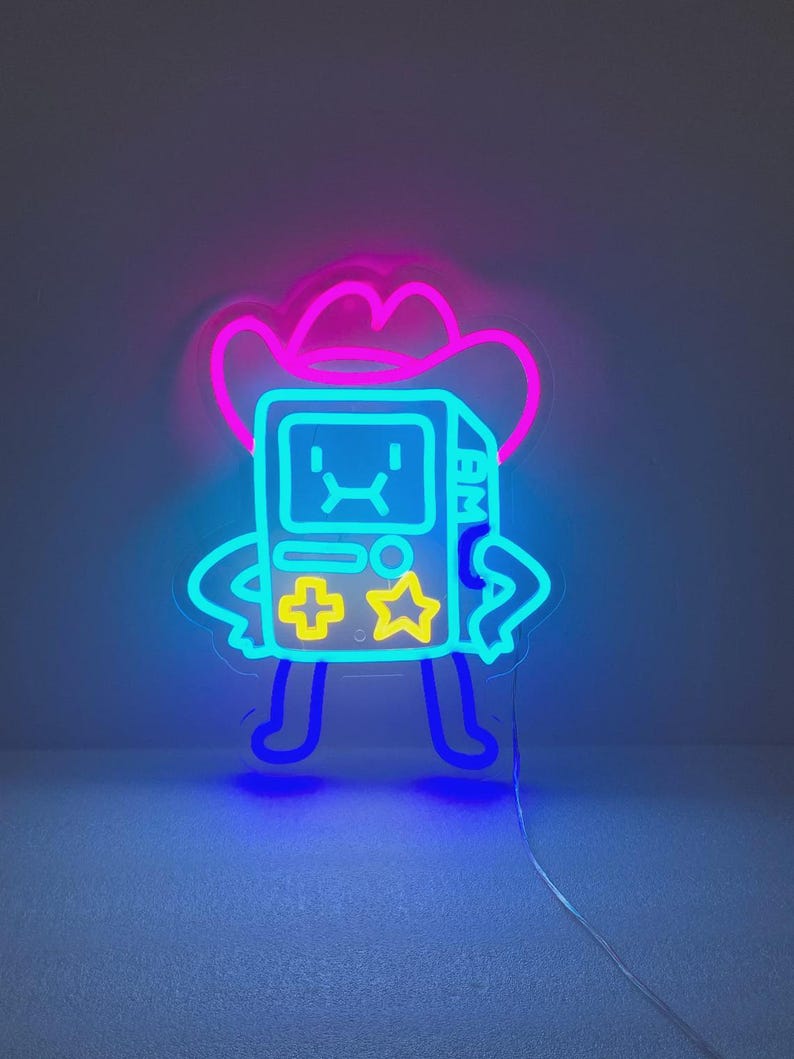 Adventure Time BMO Neon Sign, Game Decor, BMO Gift, Neon Art, Anime ...