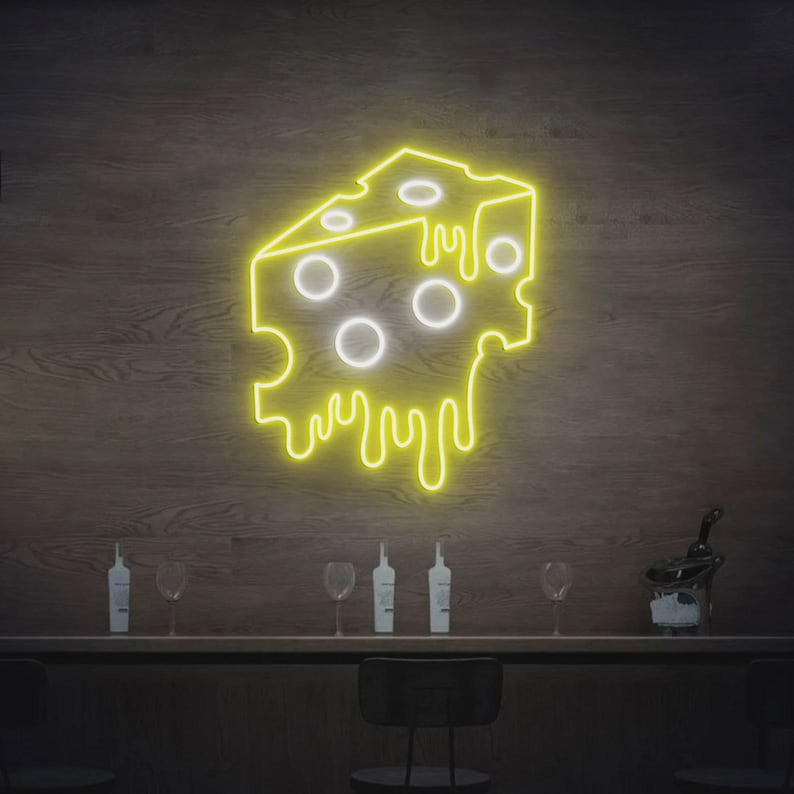 Melting Cheese Neon Sign, Cheese Decor, Cheese Led Sign, Kitchen Wall ...