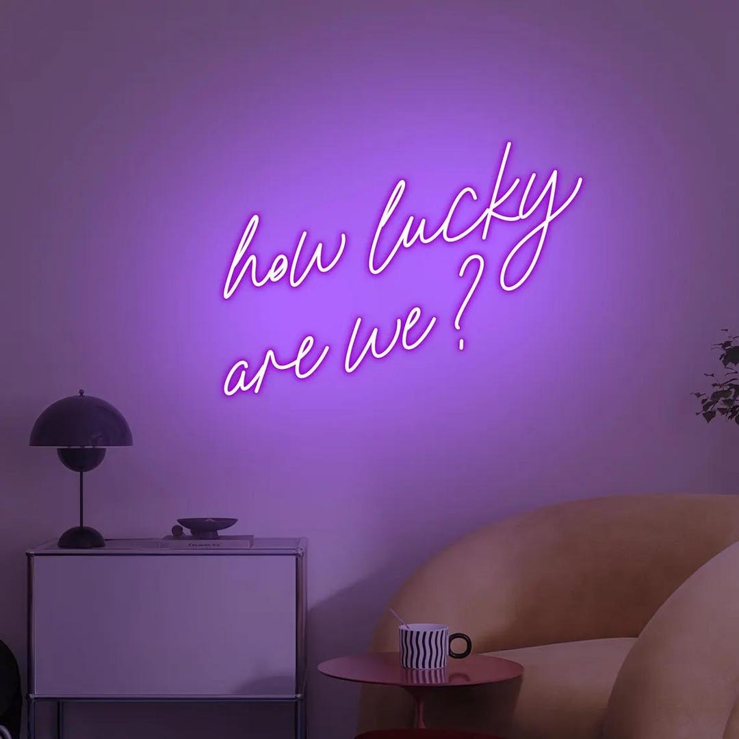 How Lucky Are We Neon Sign, Cowgirl Wall Decor, Hallway Neon Light ...