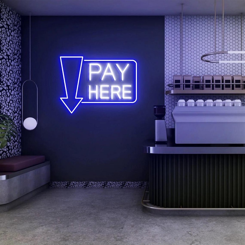 Pay Here Neon Sign – Custom LED Neon Business Signage, Restaurant ...