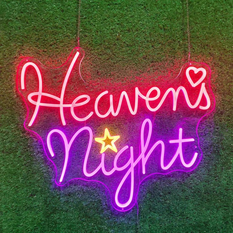 Heaven's Night Neon Sign | Custom Neon Light | Wedding Neon Sign | LED ...