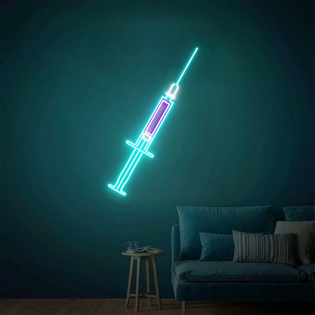 Syringe Neon Sign – Medical Spa Wall Art, Cosmetic Nurse Injector ...