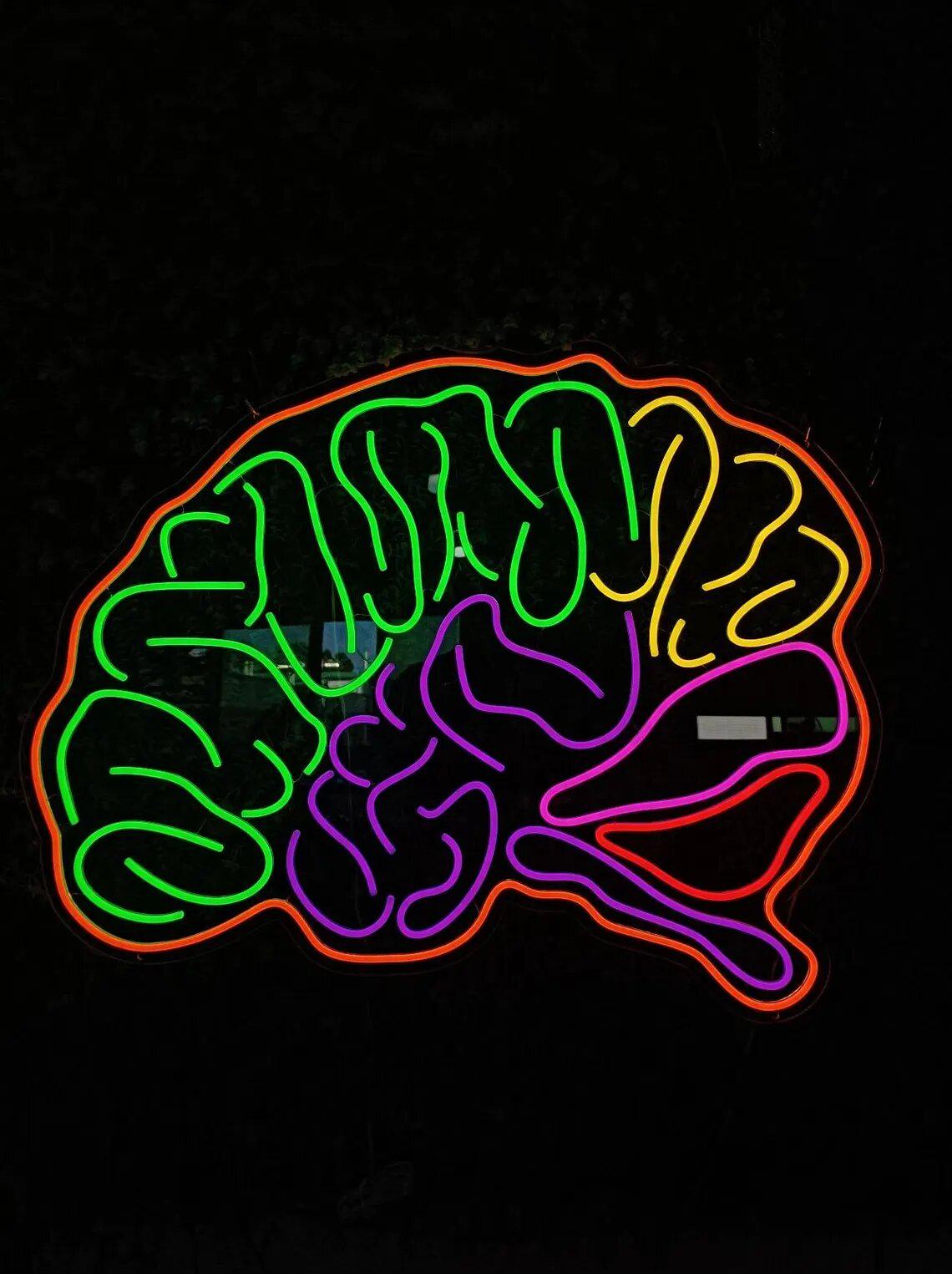 Custom Brain Neon Signs, Brain LED Neon Light, Bedroom Wall Room ...
