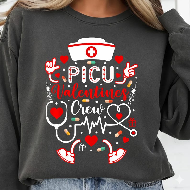 PICU Valentines Crew PNG Bundle, Pediatric Icu Nurse Valentine Designs ...