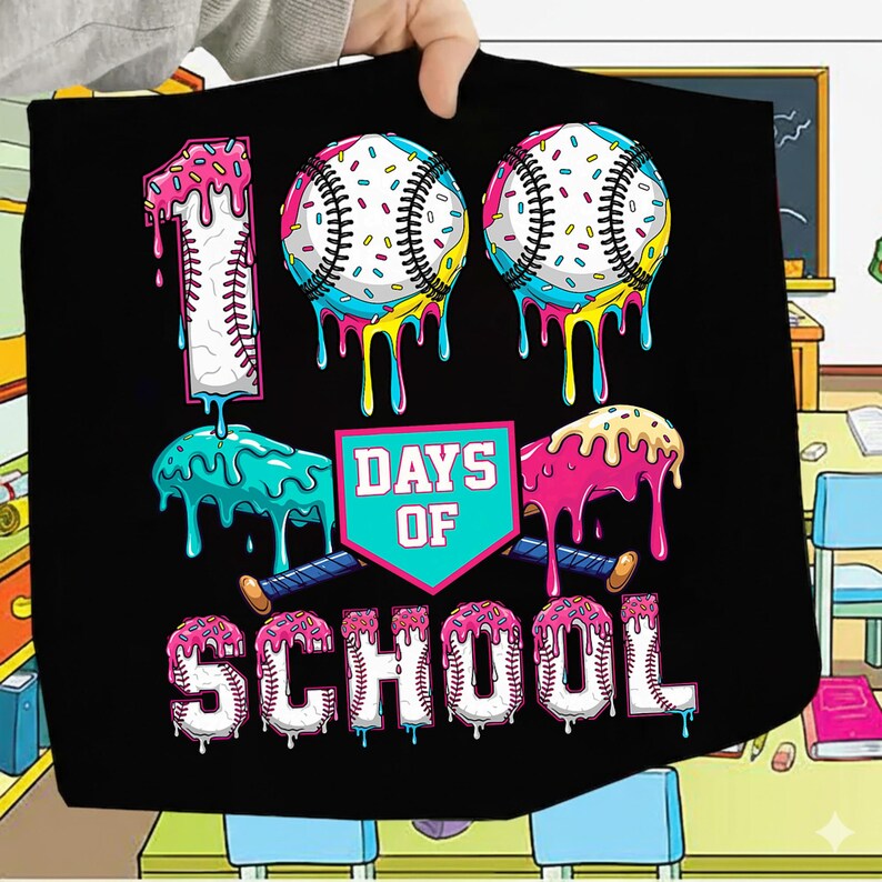 100 Days of School Baseball PNG Bundle, 100th Day Sports Shirt Designs ...