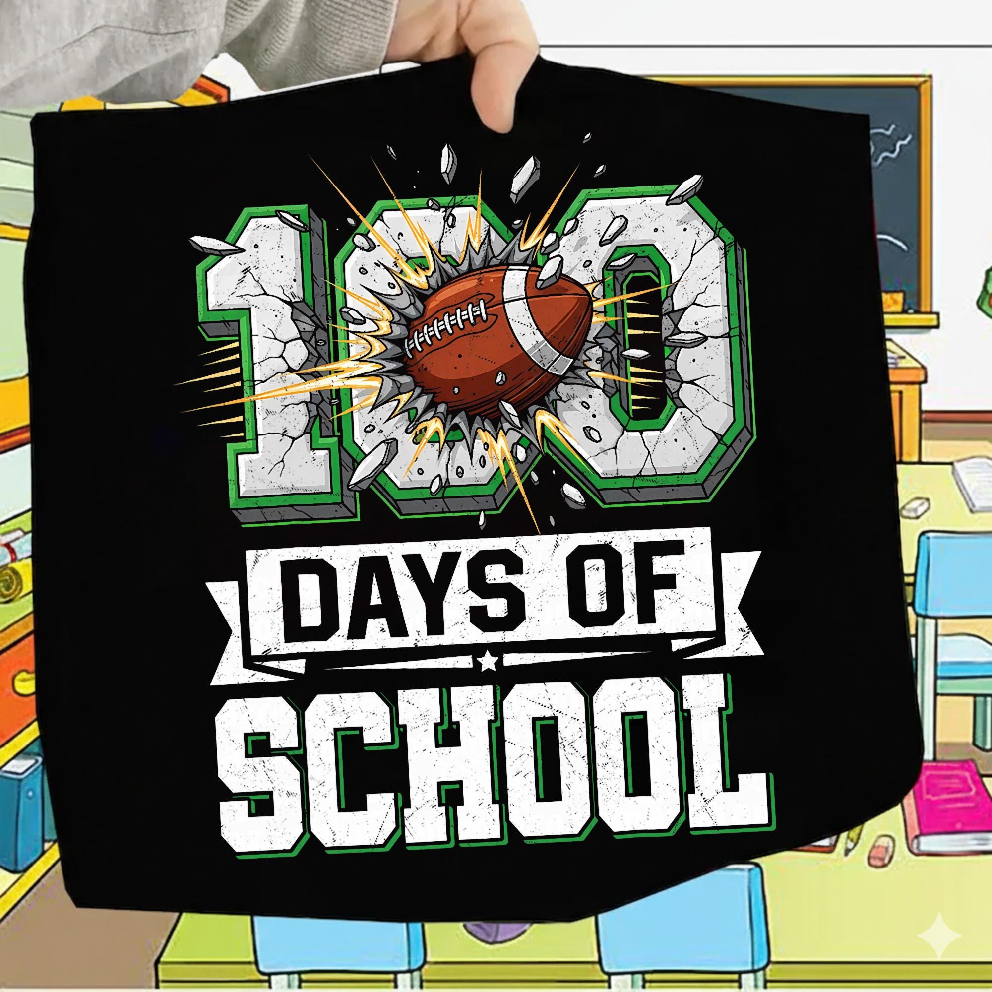 I Tackled 100 Days of School PNG Bundle, Football 100th Day Shirt ...