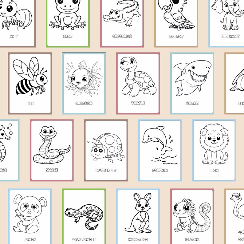 Printable Kids Animal Coloring Book | Digital Download | Animal ...