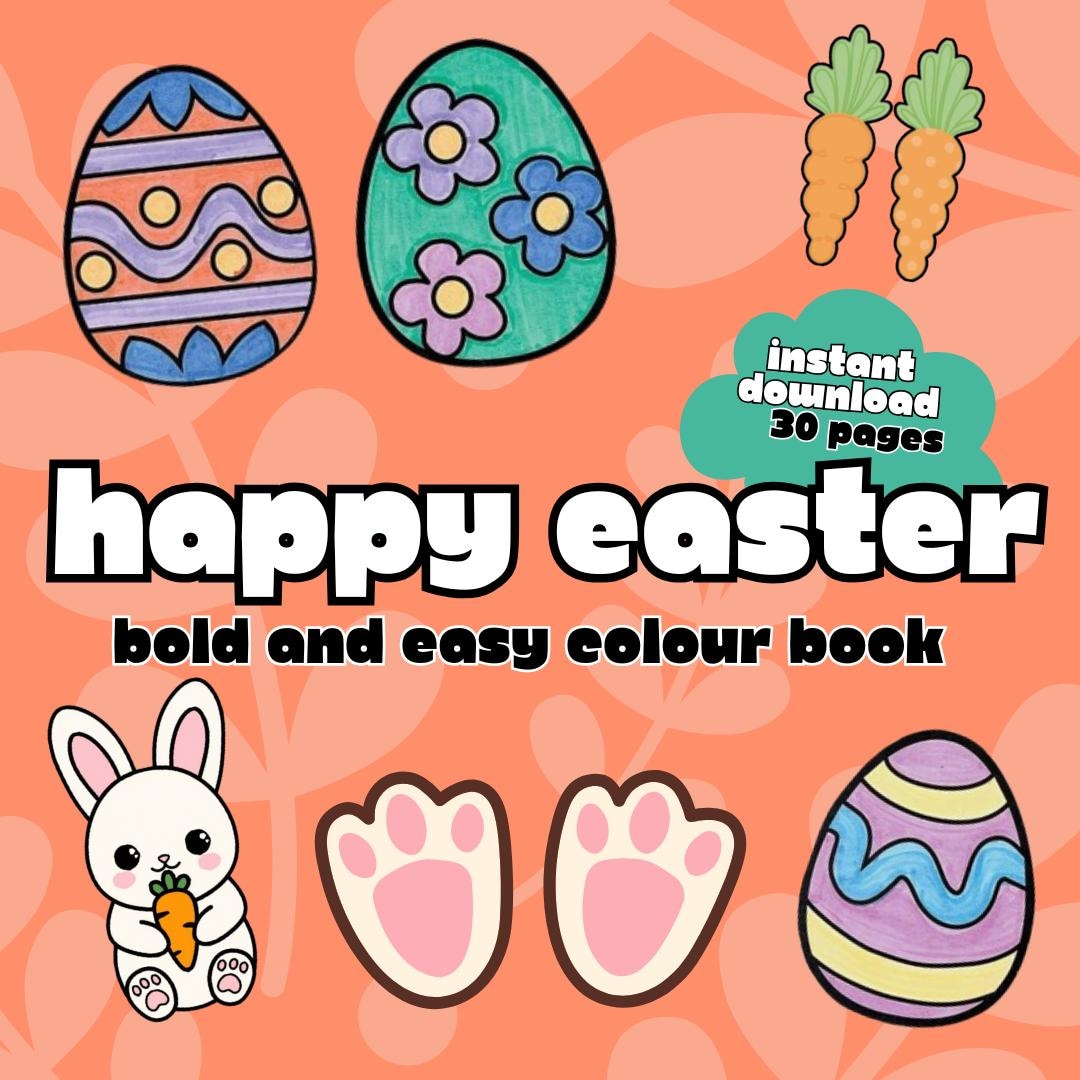 Easter Digital Coloring Book | Adult Coloring Book | Digital Coloring ...