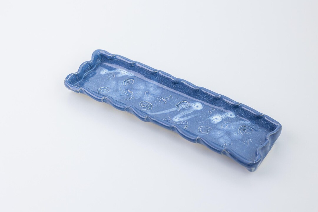 Blue Ceramic Tray Signed by Artist. Artisan Made Pottery - Etsy