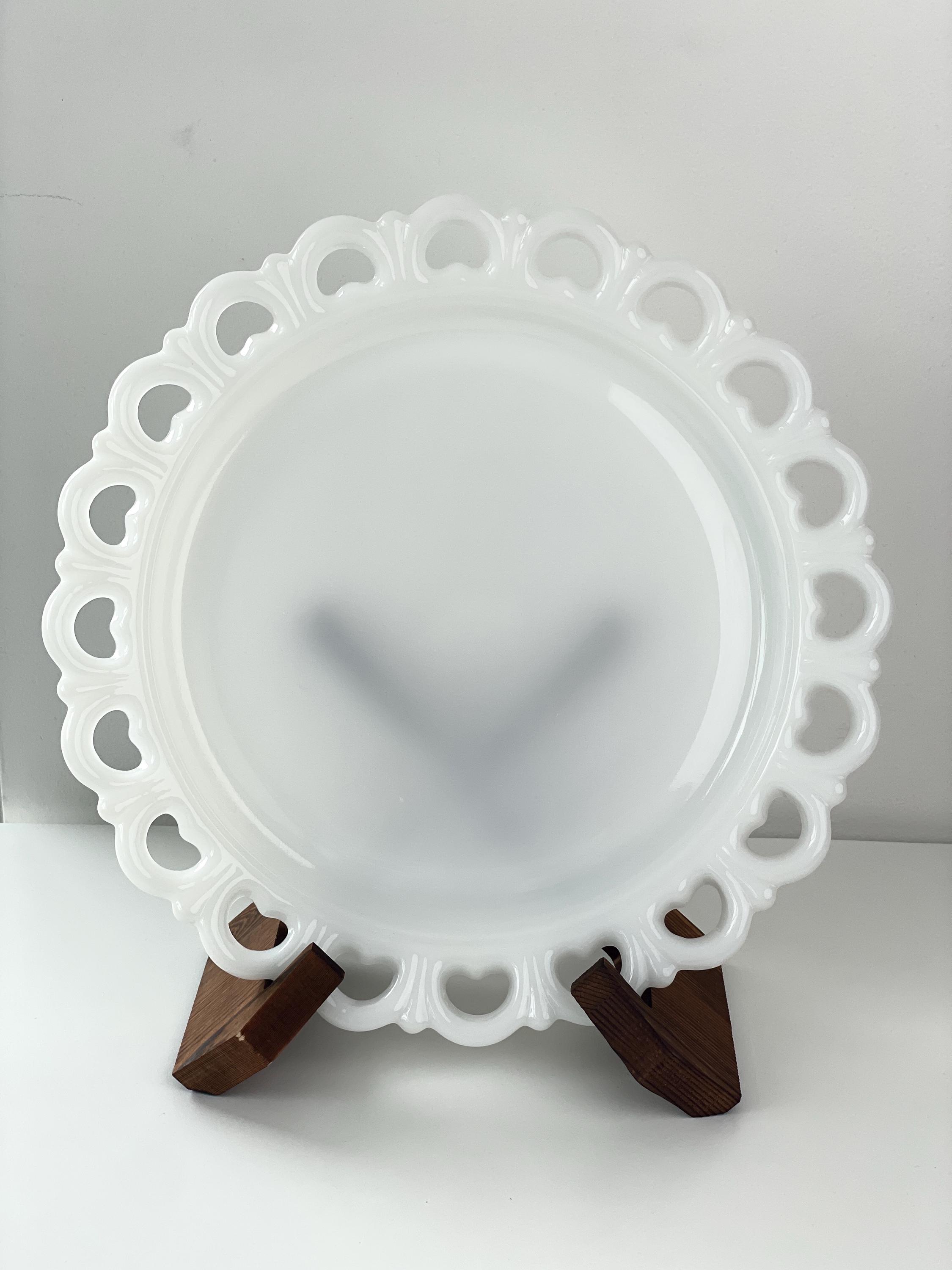Vintage Serving Platter by Anchor Hocking Old Colony Open Lace Milk ...