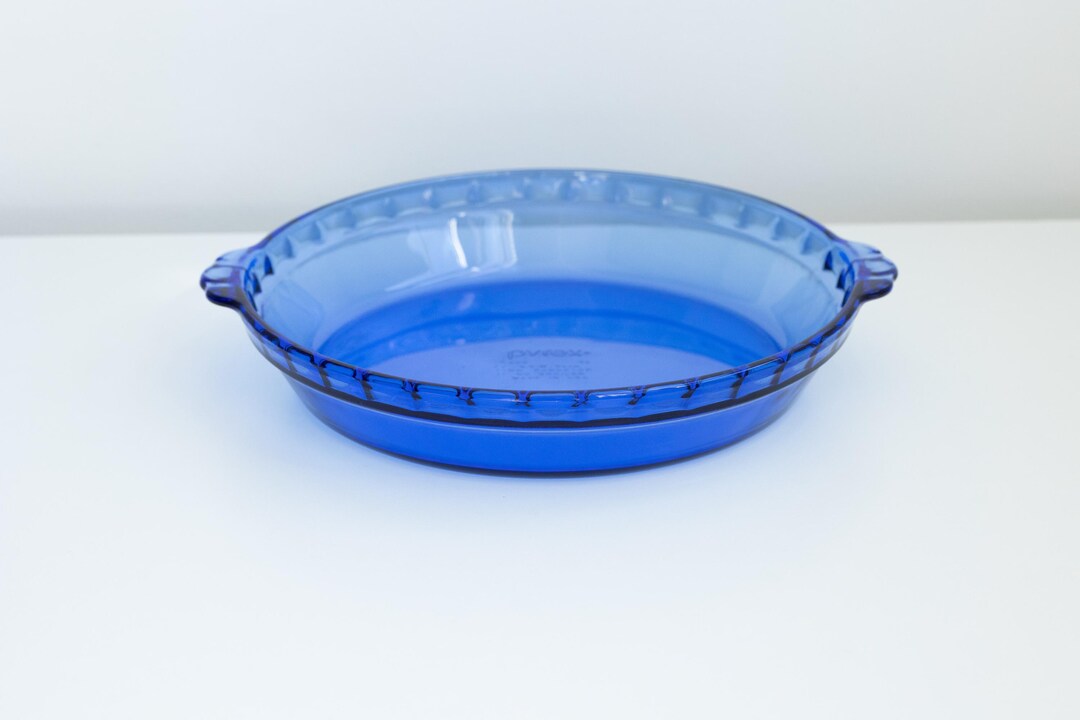 Vintage PYREX Blue Glass Pie Pan.pie Plate, Baking Dish, 10 Inch, Made ...