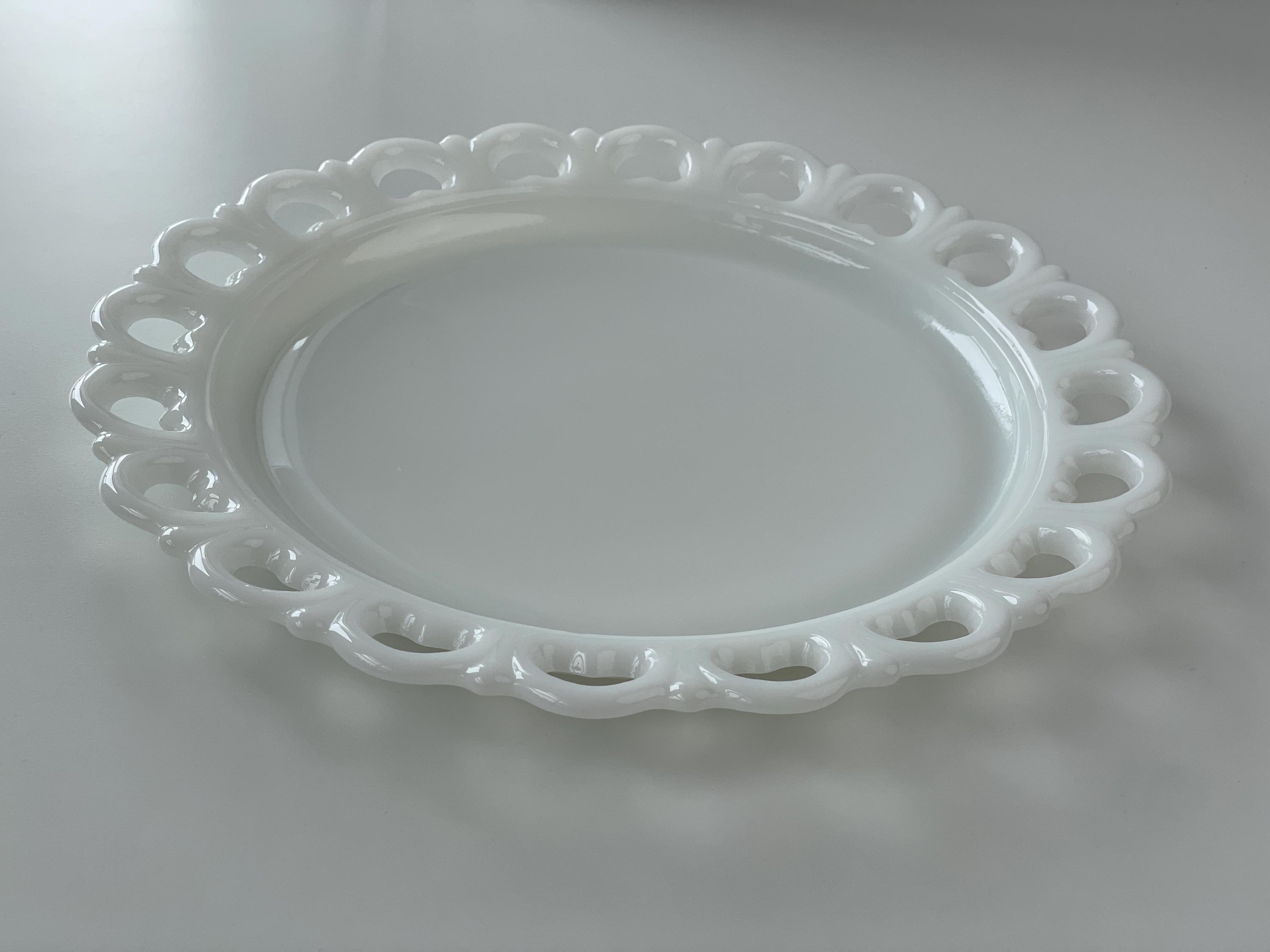 Vintage Serving Platter by Anchor Hocking Old Colony Open Lace Milk ...