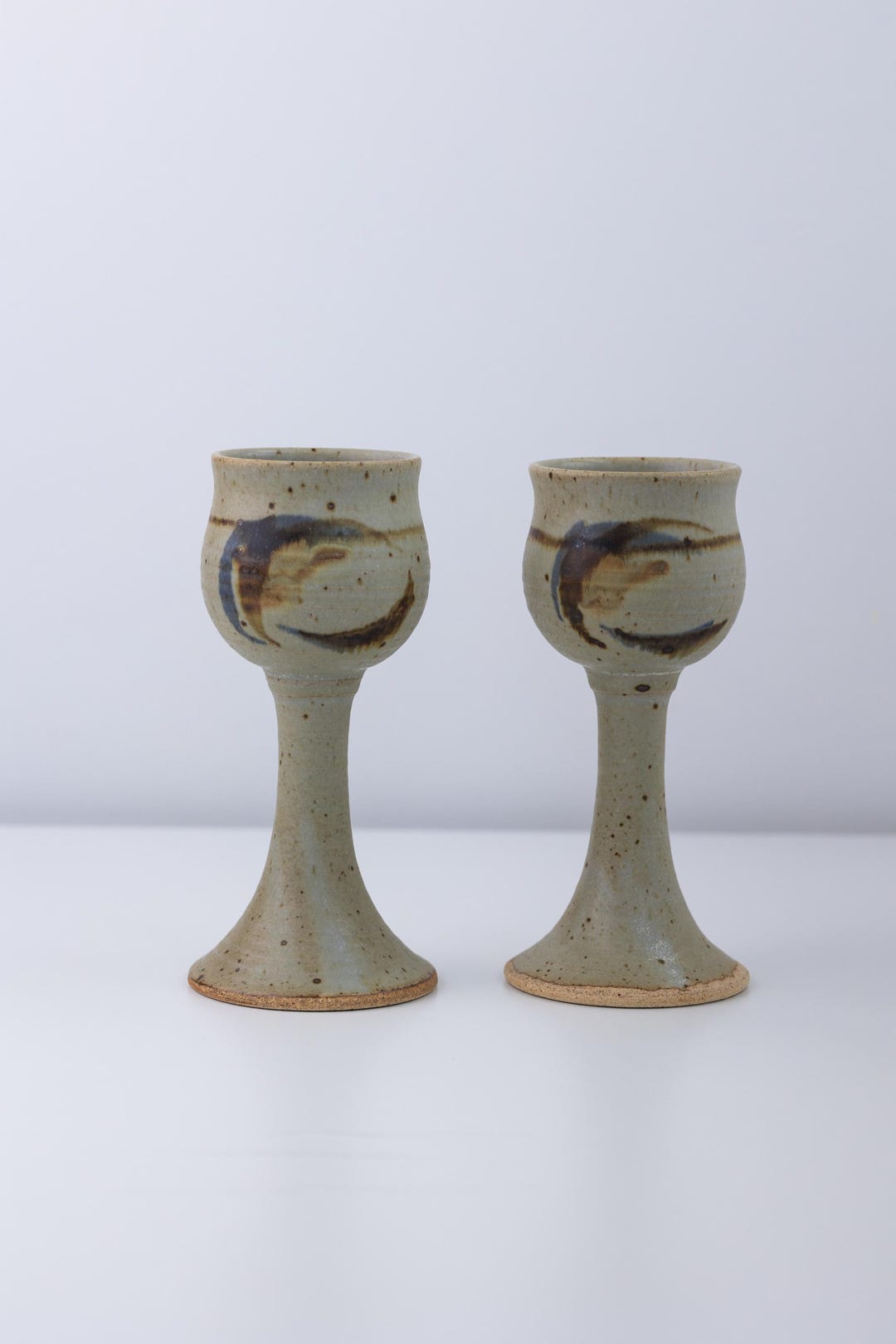 Vintage Wine Goblets Hand Made by Robert Tetu With Artist Mark. Set of ...