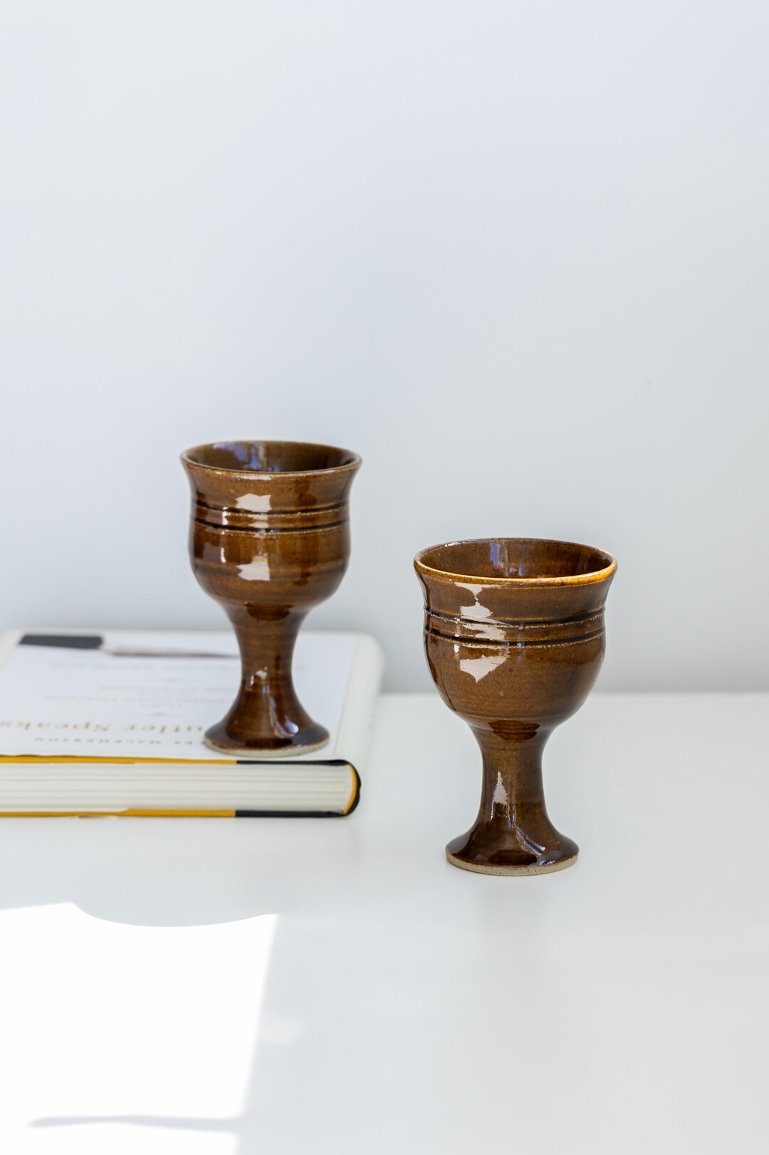 Wine Goblets Hand Made Pottery. Signed by Artist. Set of 2. - Etsy