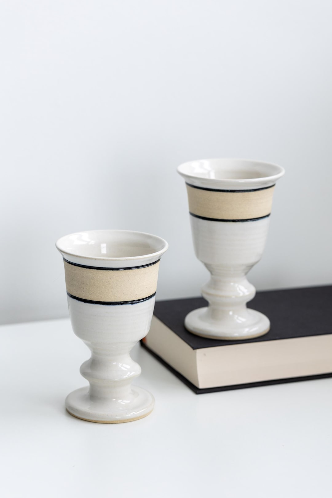 Wine Goblets Hand Made Pottery. Signed by Artist. Set of 2. - Etsy