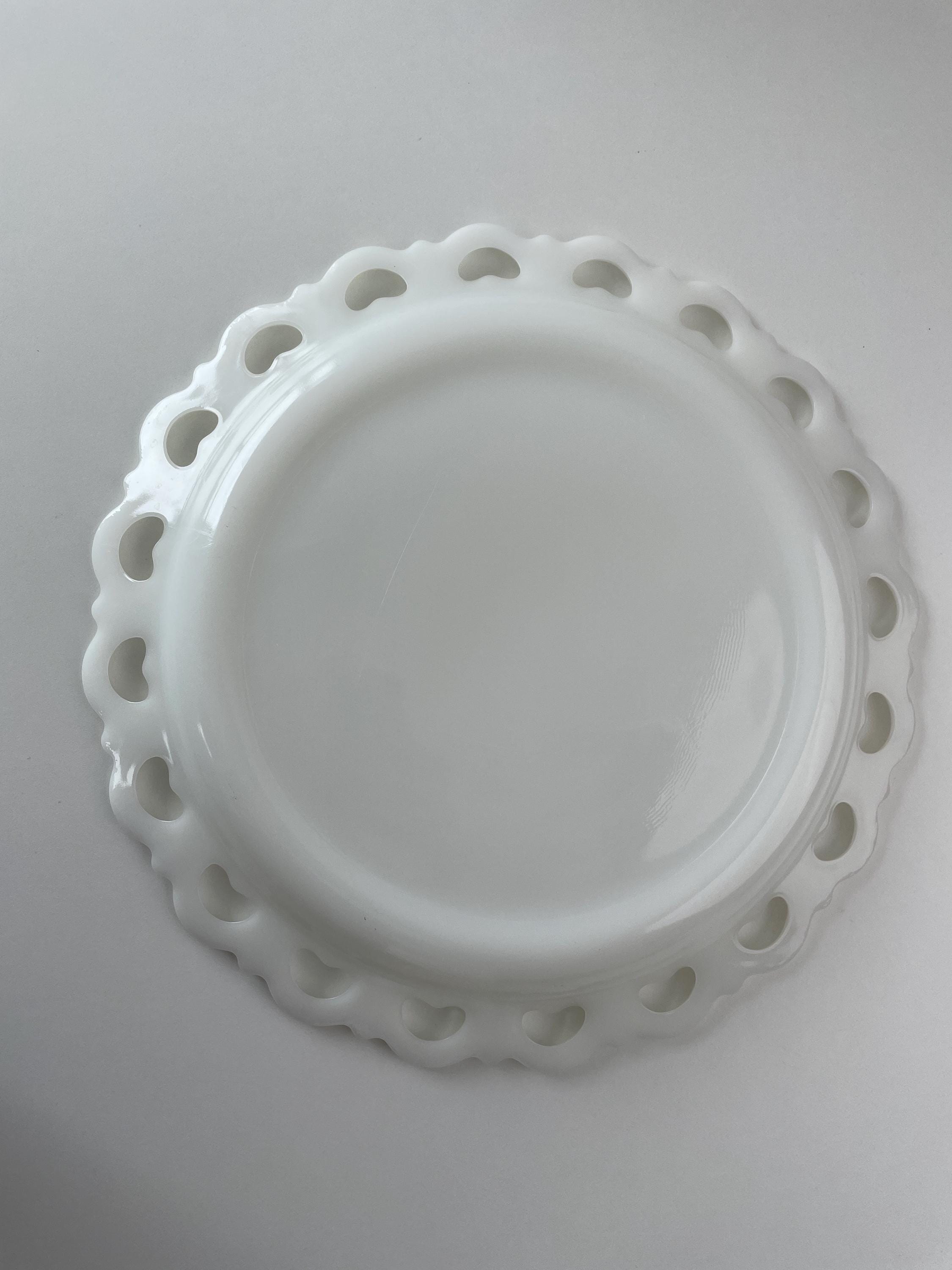 Vintage Serving Platter by Anchor Hocking Old Colony Open Lace Milk ...