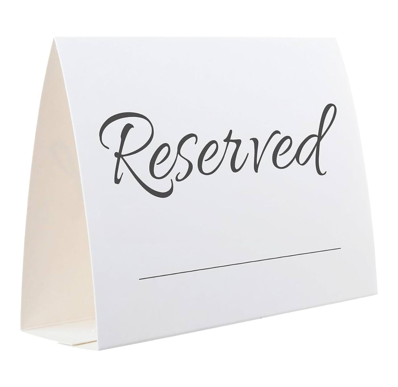 Personalized Elegant Reserved Sign – Custom Table Reservation Card for ...