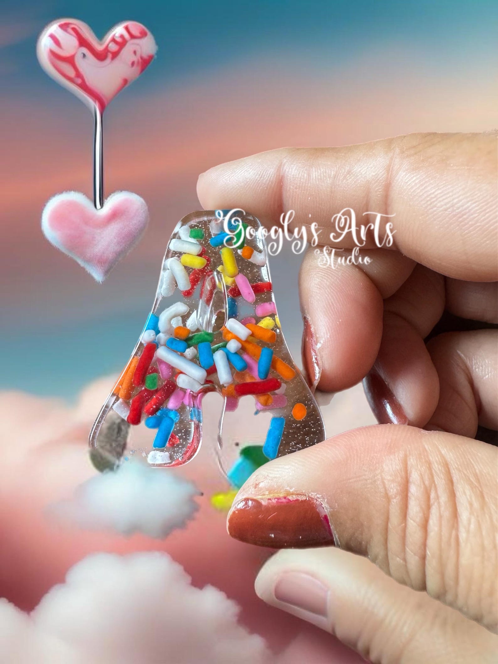 Resin Sprinkled Alphabet Letters - Handmade Custom Glitter Letters for ...