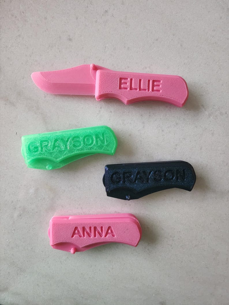 Personalized Kids Play Knife | 3D Printed Play Knife | Personalized ...
