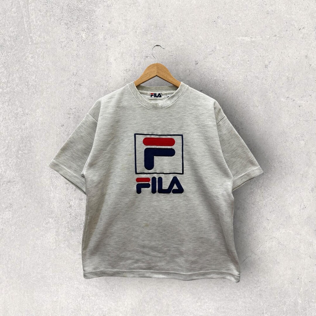 Vintage 90’s Fila Big Logo Embroidery Tshirt Size K - Etsy