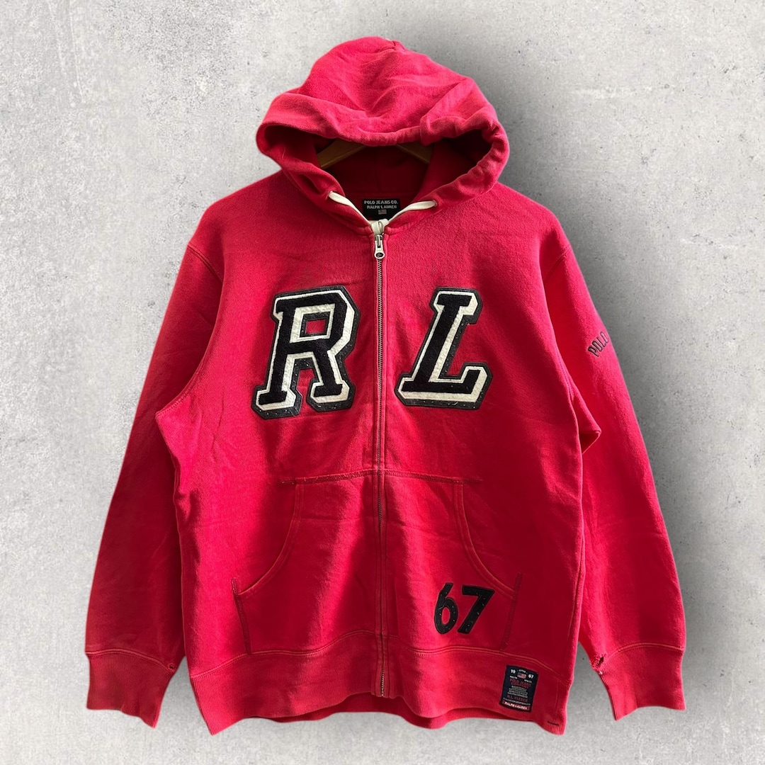 Vintage Ralph Lauren Distressed Polo Jeans Co. RL 67 Hoodie Sweatshirt ...