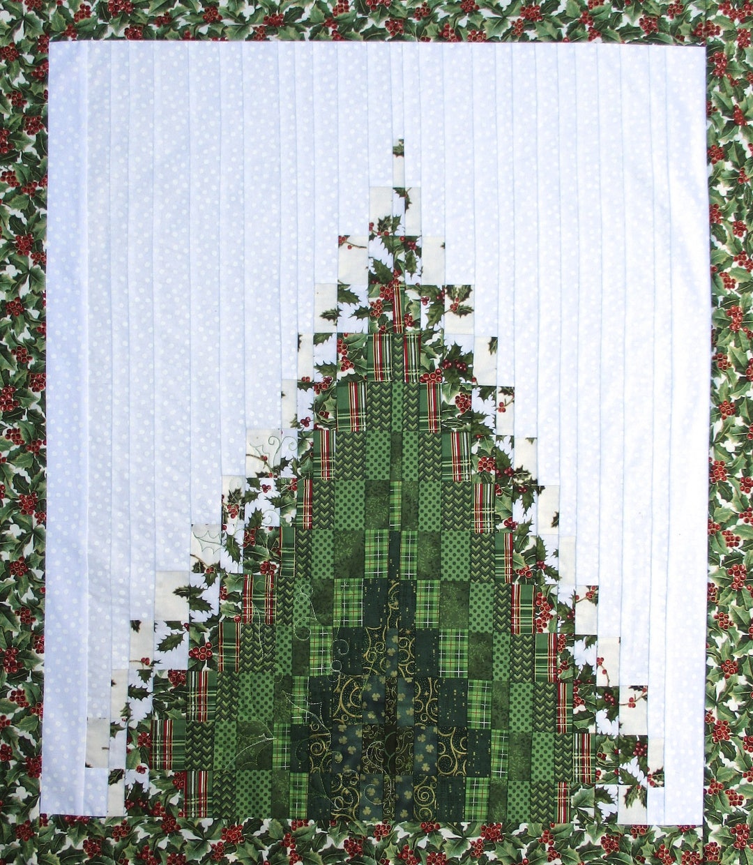 KIT Includes Christmas Tree PIECED TOP (not Quilted) Full Pattern With Extra Ornament Print ...