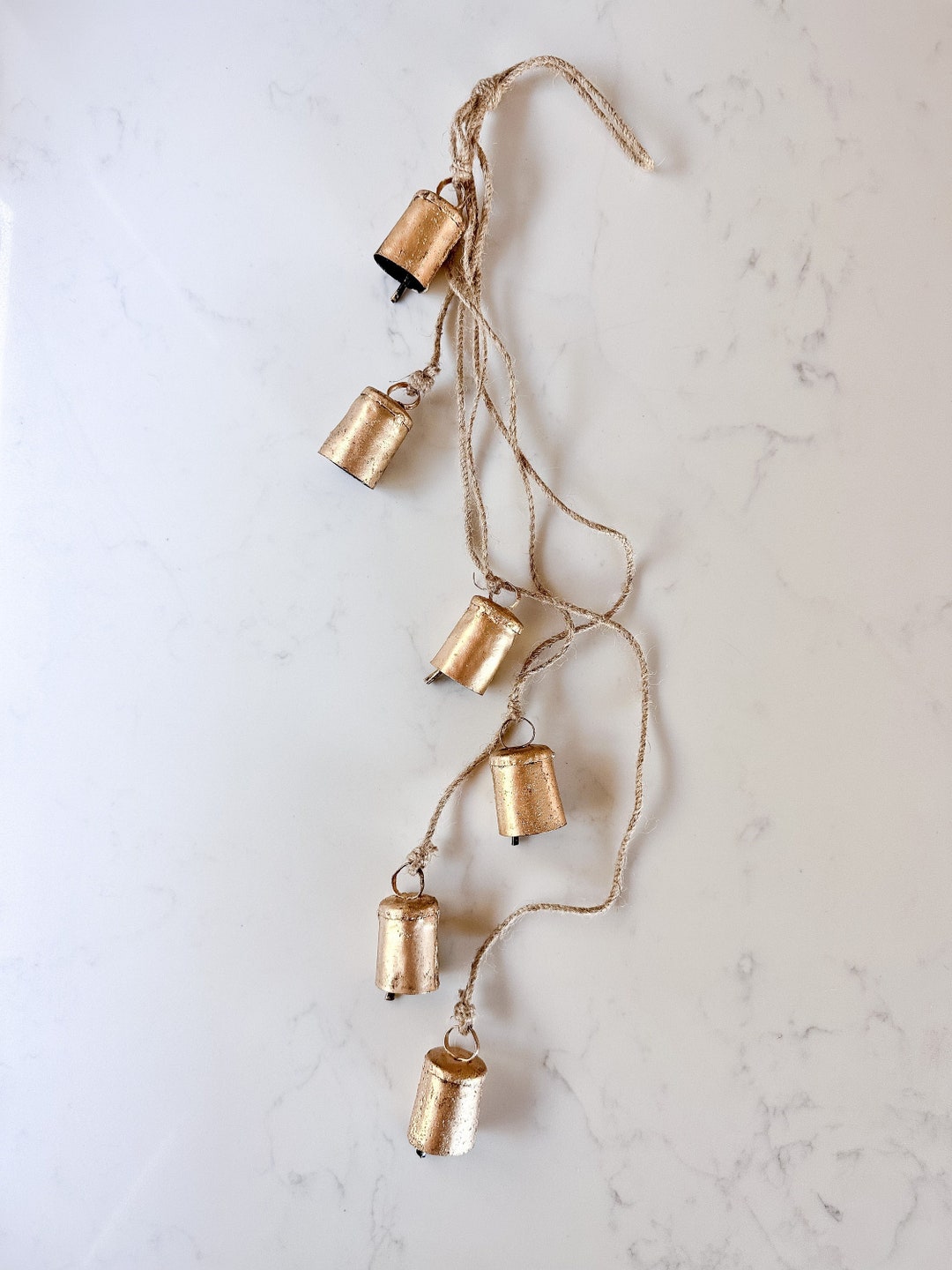 Gold Rustic Bells | Wreath Hanger | Christmas Holiday Decor | 6 Bell ...