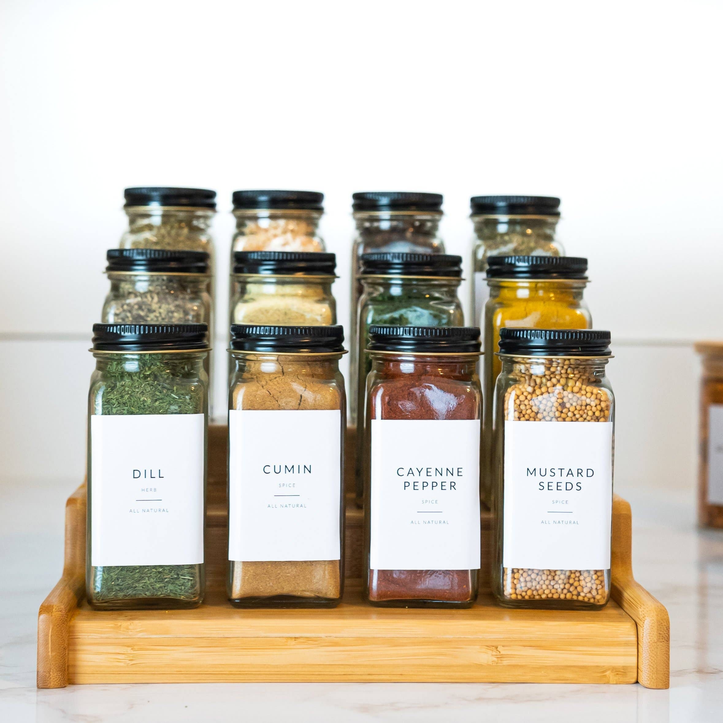 Minimalist and Modern Spice Jar Labels | 162 Labels | Black and White ...