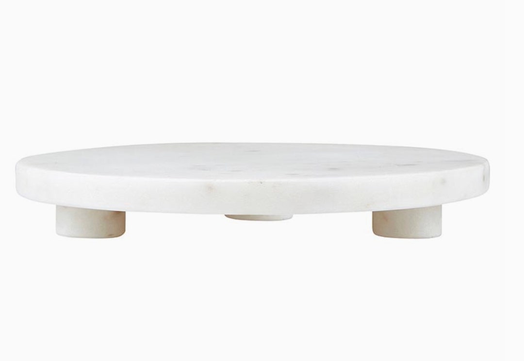 White Marble Footed Tray - Etsy