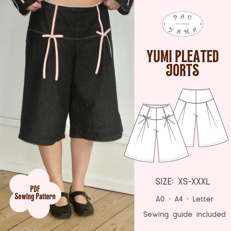 Pleated Denim Shorts - Etsy