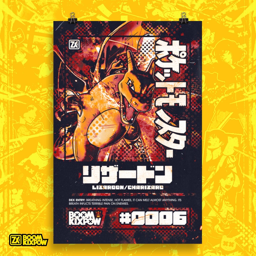 Pokedex Entry 0006 Poster - Etsy