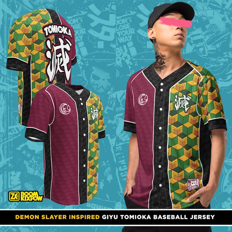 Giyu Tomioka Demon Slayer Baseball Jersey - Etsy