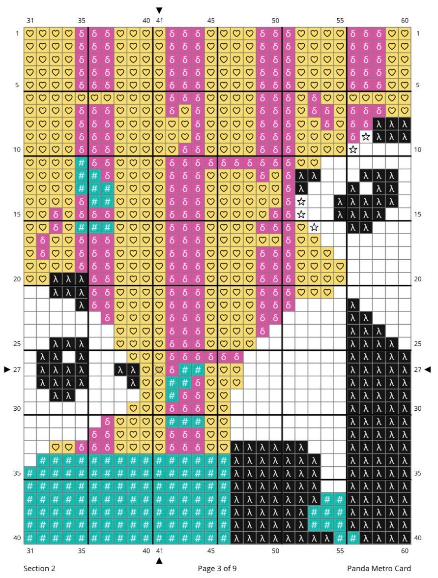 DC Needlepoint Chart - Panda Metro Card Digital Download PDF - Etsy