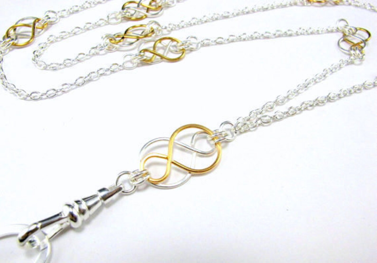 Women's Cute ID Lanyard Necklace With Two Tone Celtic | Etsy