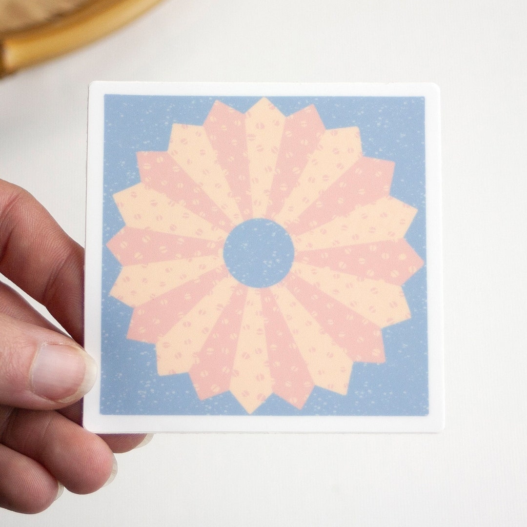 Dresden Plate Quilt Block Sticker: Waterproof Vinyl Decal - Etsy
