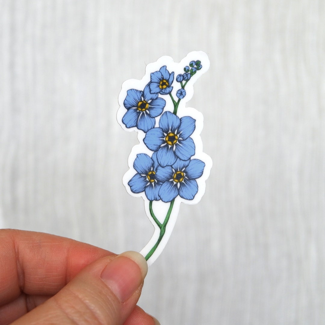 Forget Me Not Sticker, Vinyl Sticker, Botanical Sticker, Sticker for ...