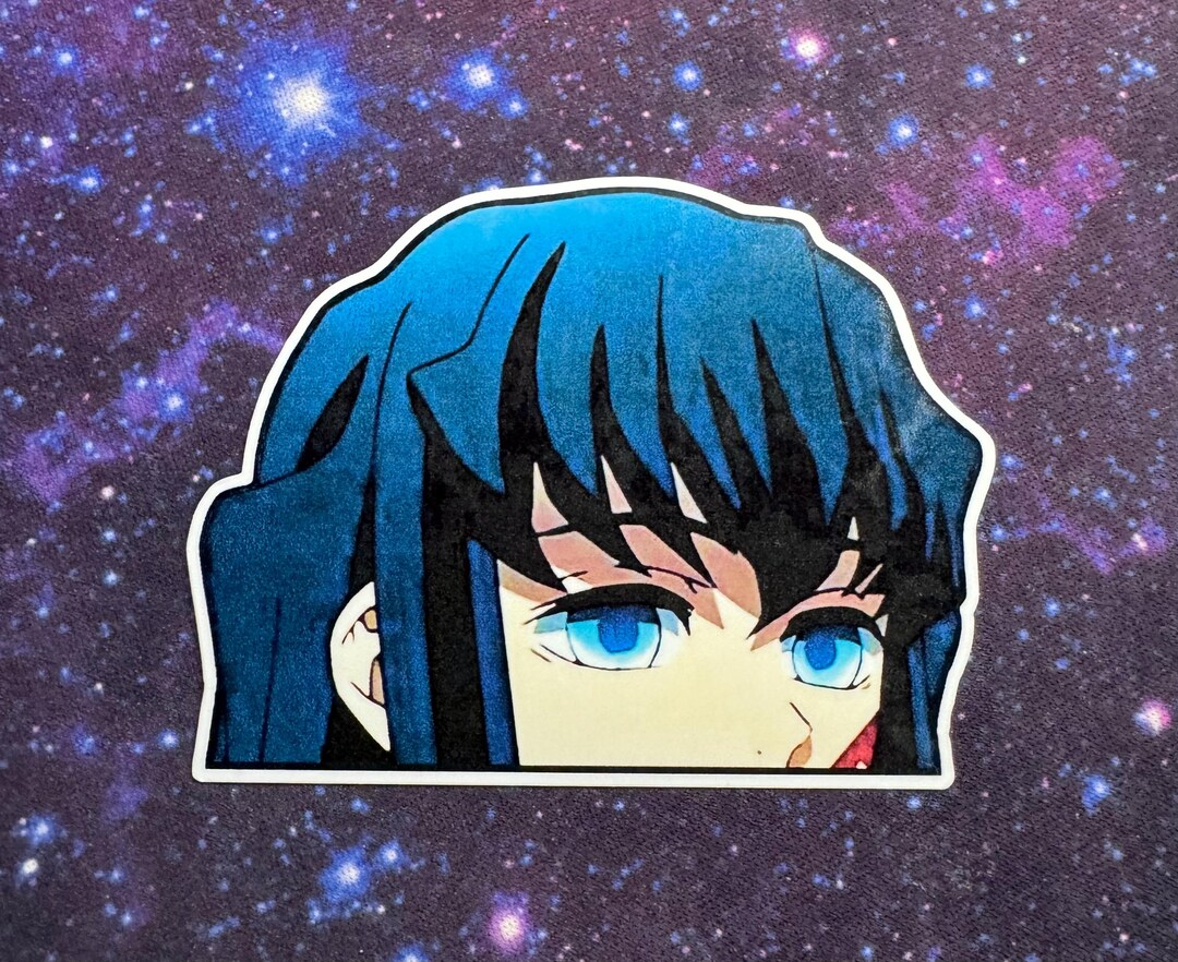 Peeking Muichiro (mist Hashira) Sticker | Demon Slayer | Anime | Window ...