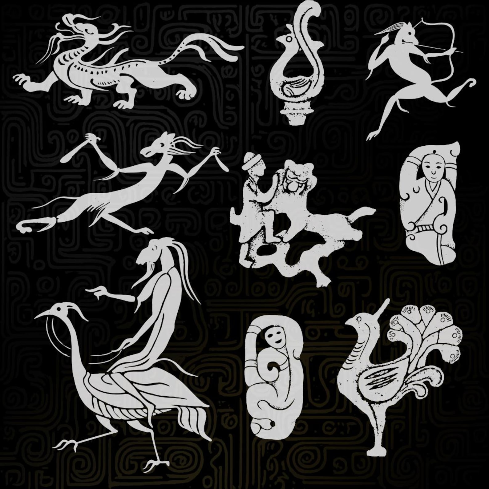 1200+ Ancient Chinese Qin & Han Dynasty Patterns | Rubbings From Bronze ...