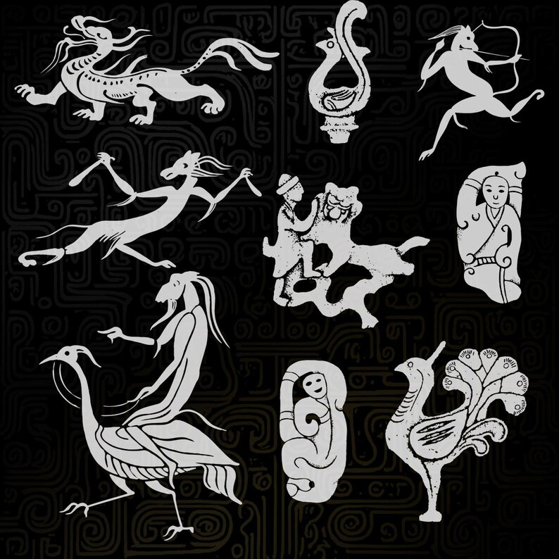 Ancient Chinese Patterns: Qin & Han Dynasty Vector Designs (AI, PNG ...
