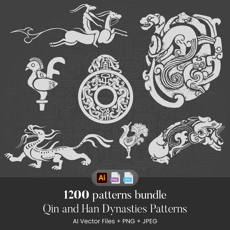 1200+ Ancient Chinese Qin & Han Dynasty Patterns | Rubbings From Bronze ...