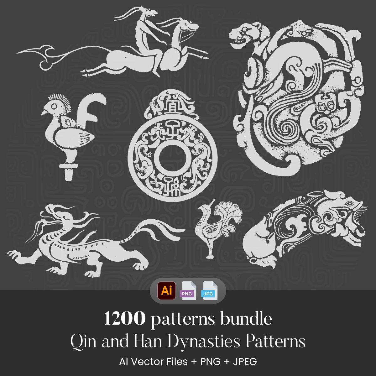 Ancient Chinese Patterns: Qin & Han Dynasty Vector Designs (AI, PNG ...